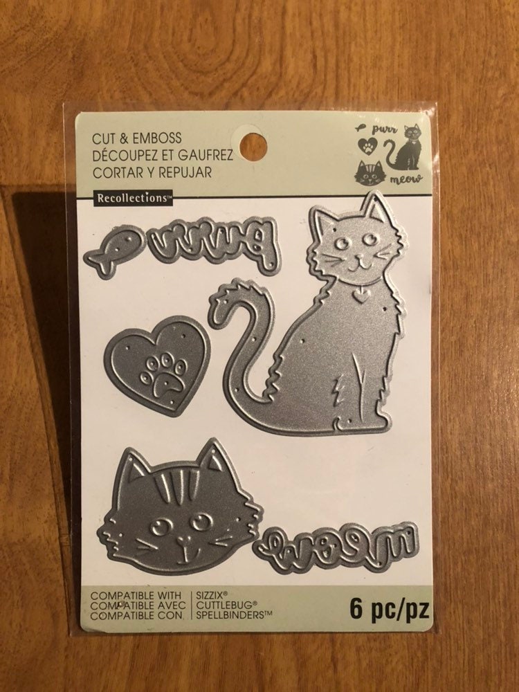 Recollections, Cat 6 Piece Dies Cut and Emboss Die Set, For Cardmaking ...