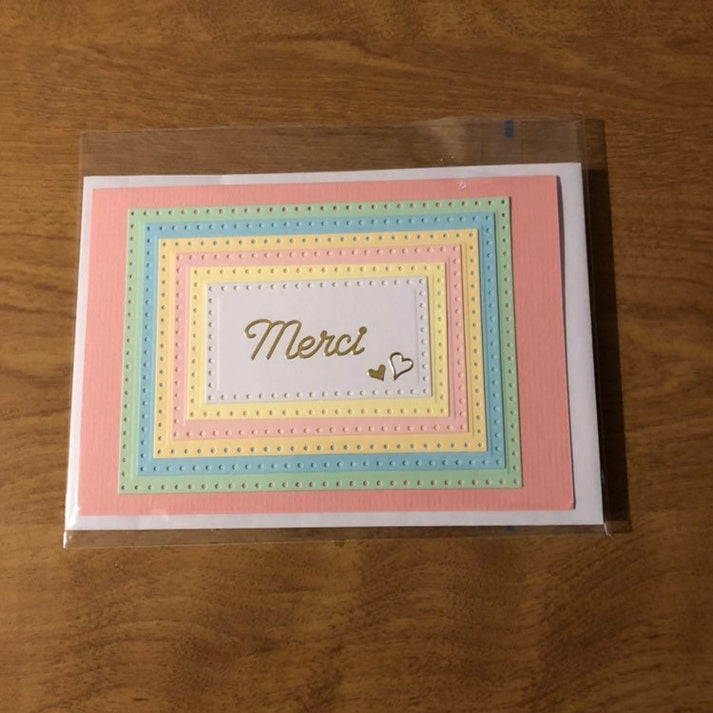 Merci, Fait Main Carte Française, Handmade French Thank You Card, Choi ...