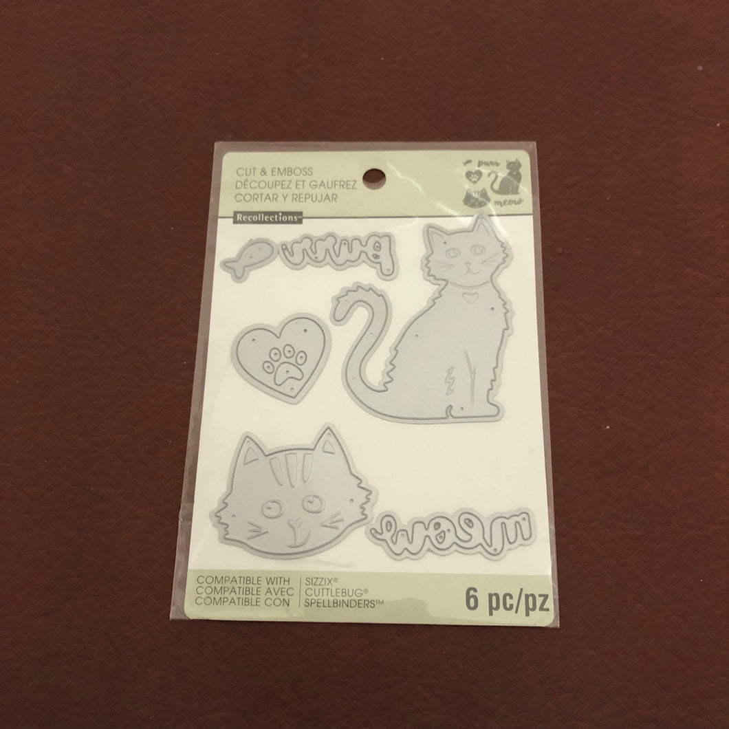 Recollections, Cat 6 Piece Dies Cut and Emboss Die Set, For Cardmaking ...