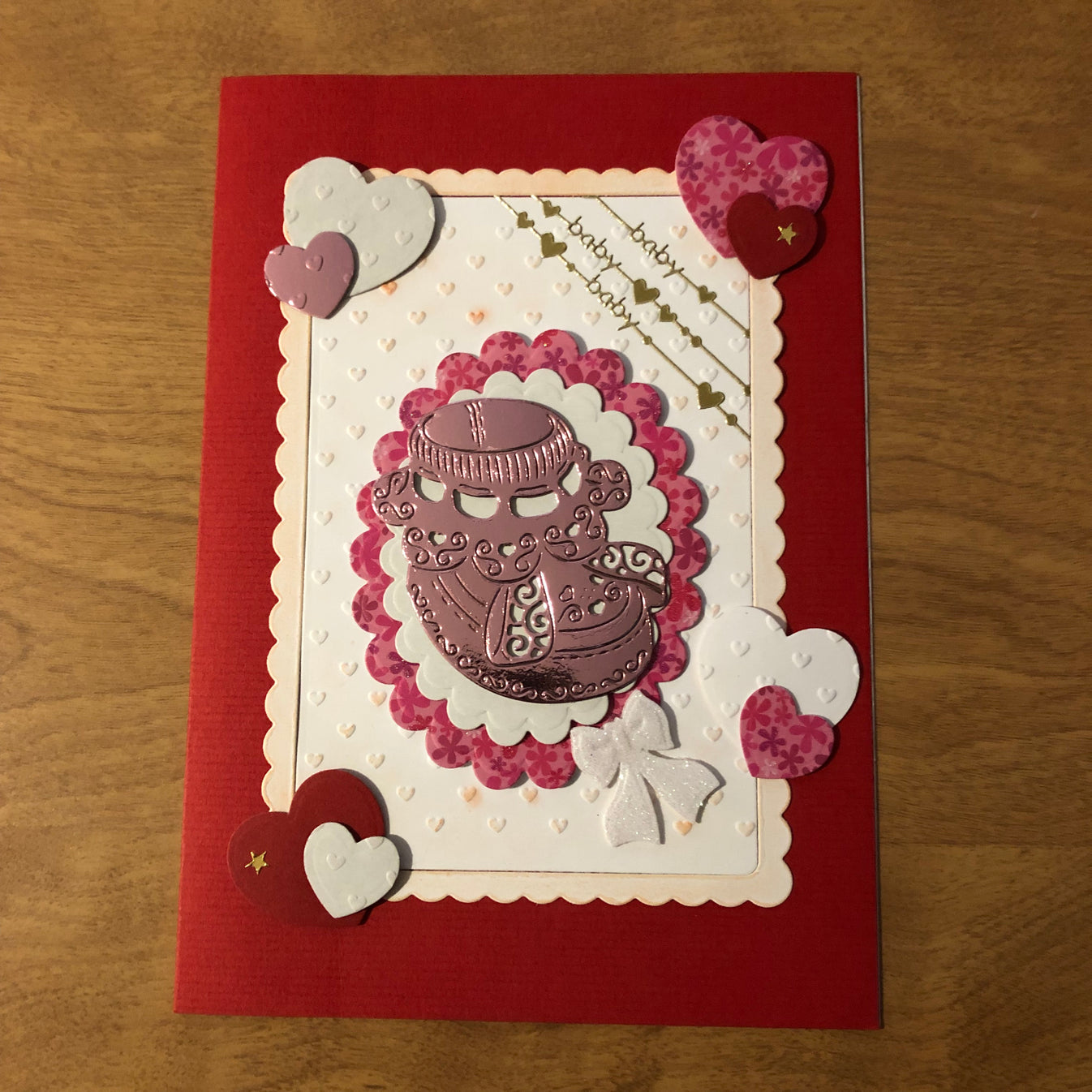 Red New Baby Congratulations Card Handmade – NGB Crafts and Supplies